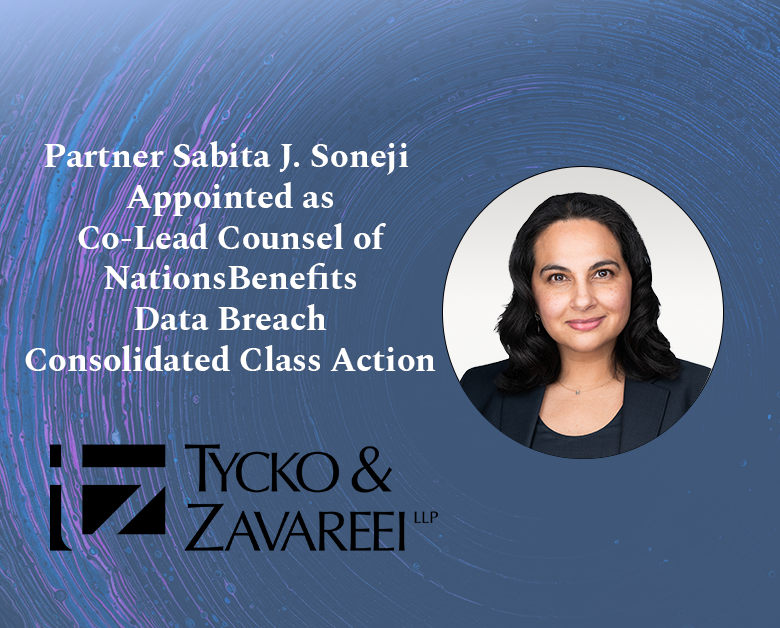 Sabita J. Soneji Appointed as Co-Lead Counsel of NationsBenefits Data ... Sabita J. Soneji Appointed as Co-Lead Counsel of NationsBenefits Data ...